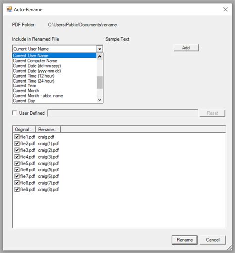 auto rename user name