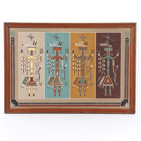 Lot Nelson Lewis Navajo Native American Indian Sand Painting