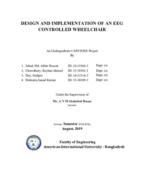 Doc The Design And Implementation Of An Eeg Controlled Wheelchair
