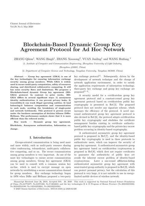 Blockchain Based Dynamic Group Key Agreement Protocol For Ad Hoc Network Request Pdf