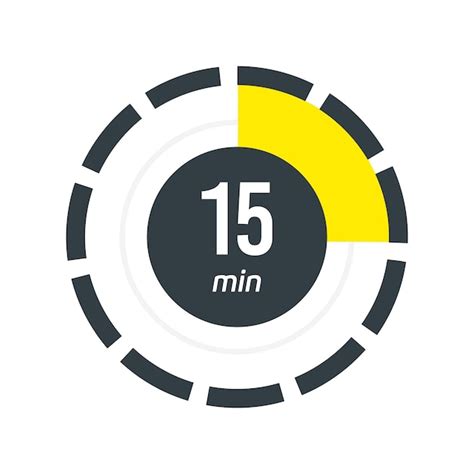 Premium Vector 15 Minutes Timer Stopwatch Symbol In Flat Style Vector