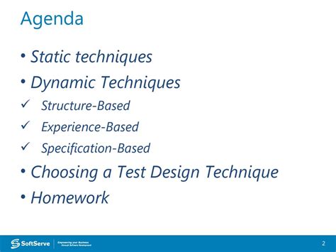 Test Design Techniques Online Presentation