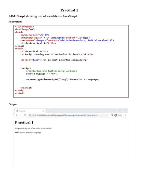 Javascript Programs For Practical Learning Pdf Computer Programming