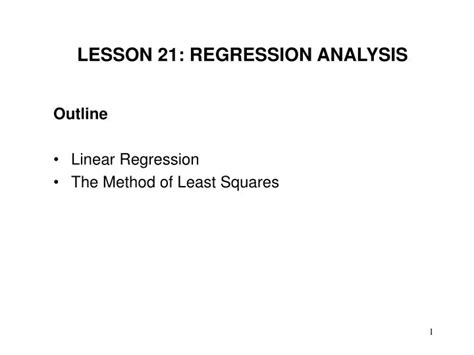 PPT Outline Linear Regression The Method Of Least Squares PowerPoint Presentation ID