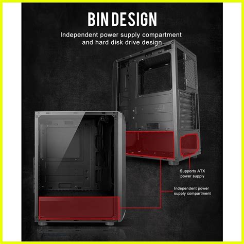 ☃ Inplay Case Pc Case Gaming Computer Case Mid Tower Atx Desktop Case Meteor 30 With Fan