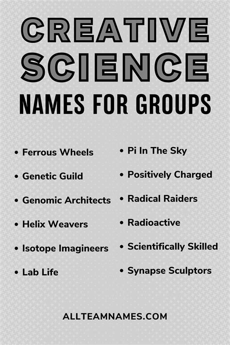 123 Science Group Names To Inspire Your Team 123 Science Group Names To Inspire Your Team
