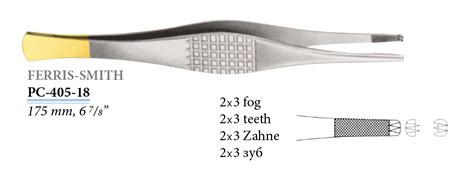 Pc 405 18 Ferris Smith Tissue Forceps 2x3 Teeth Tc Insert 175 Mm