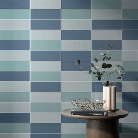 Ceramic Subway Tile Framework 4x12 Blue Green Ceramic Subway Tile