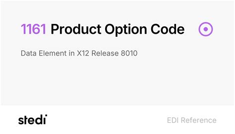 X12 Edi 1161 Product Option Code Stedi