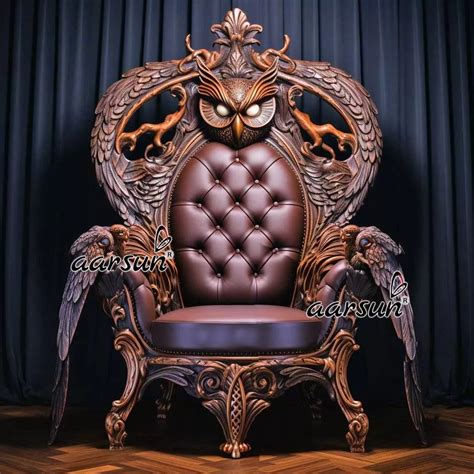Ai Generated Gothic Style Owl Throne Chair
