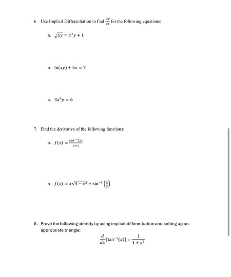 solved use implicit differentiation to find dydx ﻿for the