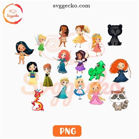 Baby Disney Princess Png Clipart Mulan Png Elsa Png Alice Png Cartoon Girl Png Sublimation