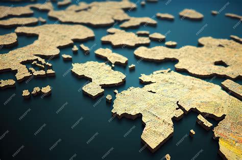 premium photo world map 3d render raster illustration