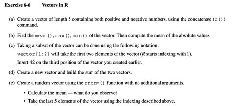 Solved Exercise Vectors In R A Create A Vector Of Chegg