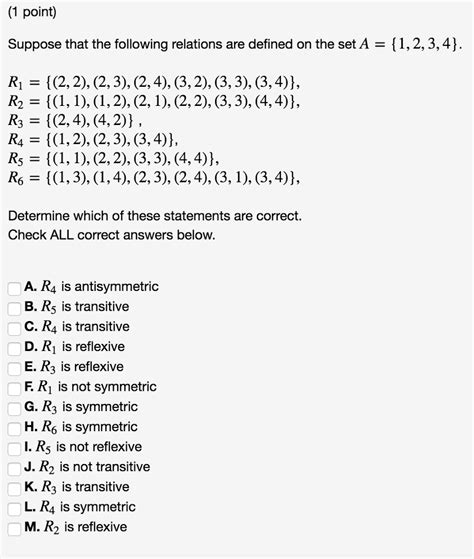 Solved Suppose That The Following Relations Are Defined On