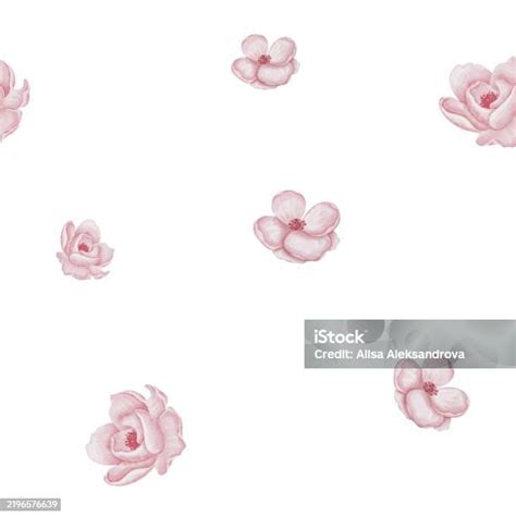 완벽 한 꽃 패턴 핑크 꽃 그리고 식물 요소 아기 벽지 디자인 포장지 또는 직물에 대한 수채화 그림 어린아이 같은 배경을위한