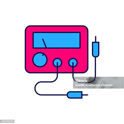 채워진 윤곽선 암페어 미터 멀티 미터 전압계 아이콘은 흰색 배경에 분리되어 있습니다 전류 측정용 기기 벡터 가득 찬에 대한 스톡 벡터 아트 및 기타 이미지 Istock
