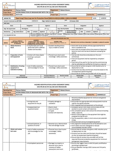 Jsp For Open Loop Close Loop Test For Protection Panel Pdf Occupational Safety And Health