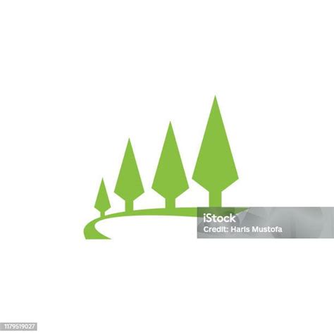 Cedar Tree Graphic Design Template Vector Isolated Stock Illustration Download Image Now Art