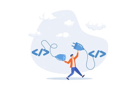 Premium Vector Api To Connect Between Software Application Coding To