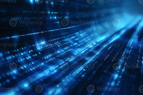 AI Generated Futuristic Binary Code Background For Tech Concepts And Data Visualization