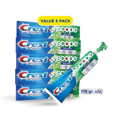 Crest Toothpaste Complete Scope Advanced Active Foam 5 Units 178 G