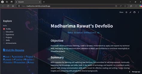 Github Madhurimarawatmadhurima Devfolio This Repository Contains My Devfolio Showcasing My