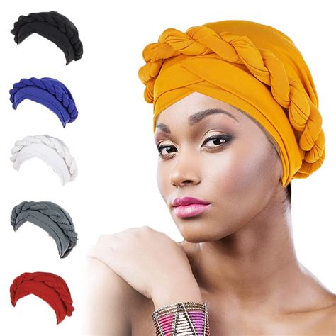 Yirtree Cancer Head Hat Cap Ethnic Bohemia Pre Tied Twisted Braid Hair