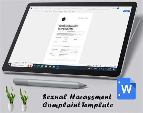 Sexual Harassment Complaint Form Template Editable Instant Download