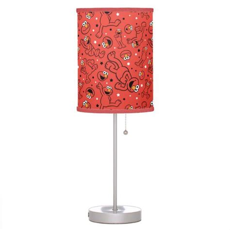 Red Dancing Elmo Pattern Table Lamp Zazzle Lamp Table Lamp Elmo