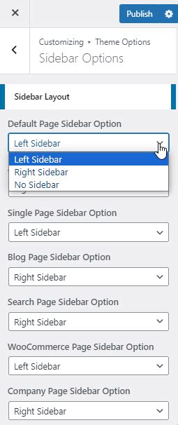 Sidebar Option Setup Desert Themes