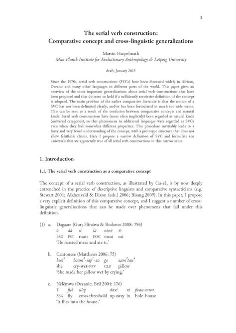 pdf the serial verb construction comparative concept and