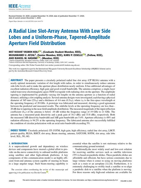 A Radial Line Slot Array Antenna With Low Side Lob Pdf