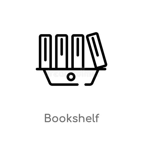 Outline Bookshelf With Books Vector Icon Isolated Black Simple Line Element Illustration From
