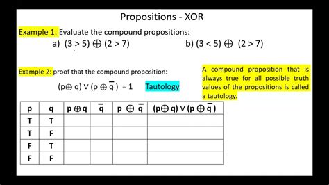 Propositions Xor Youtube