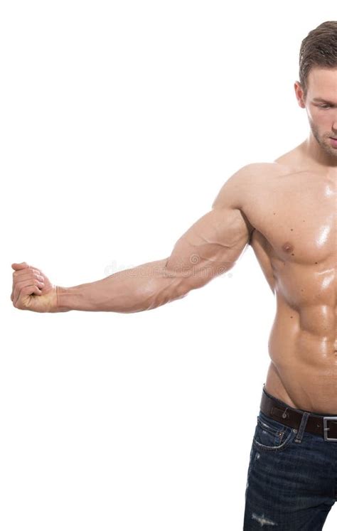 Knappe Jonge Mens Stock Foto Image Of Mooi Sectie Bicepsen 49643896