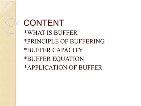 Application Of Buffers Buffers Equation And Buffer Capacity Pptx