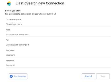 ElasticSearch Connection ElasticSearch