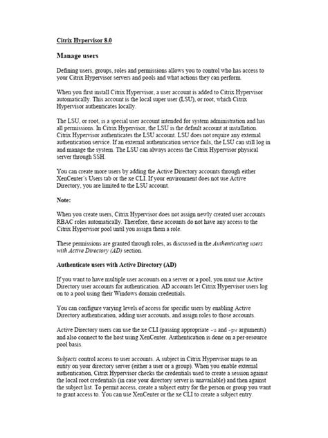 Citrix Hypervisor Manage Users Pdf Active Directory Domain Name System
