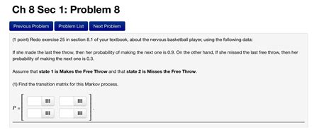Solved Ch 8 Sec 3 Problem 4 Previous Problem Problem List