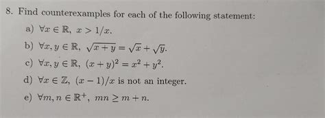 Solved 3 Find Counterexamples For Each Of The Following