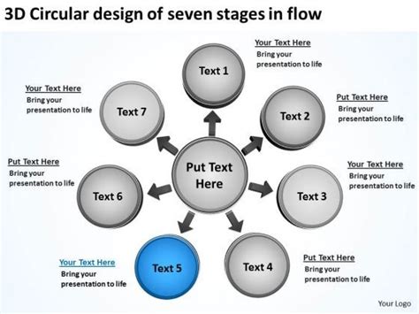 D Circular Design Of Seven Stages In Flow Business Arrows Diagram Software PowerPoint Slides