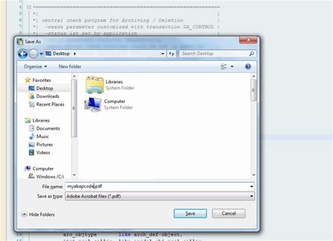 Download Your Abap Code To Pdf File Via The Standard Sap Gui