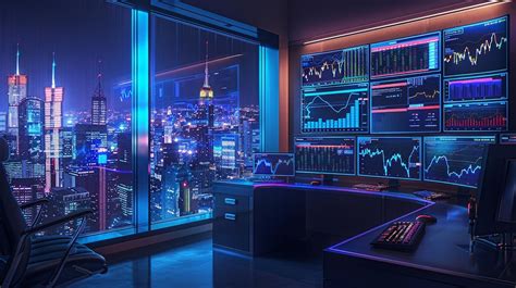Multiple Screens Displaying Various Financial Charts And Stock Data Premium Ai Generated Image