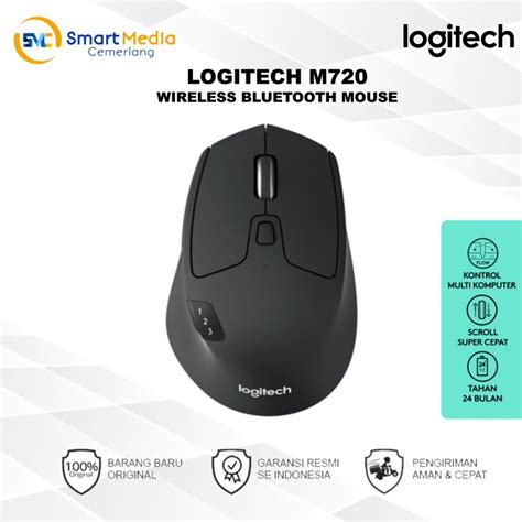 Jual Logitech M720 Mouse Wireless Bluetooth Multi Device Hyper Fast Scroll Shopee Indonesia