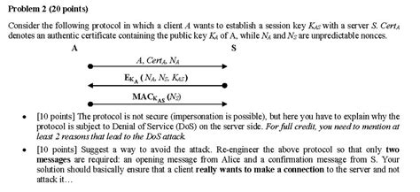 Solved Problem Points Consider The Following Protocol Chegg