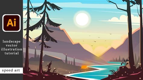 Landscape Vector Illustration Tutorial Vector Art Adobe Illustrator Tutorials Adobe