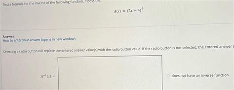 [answered] Find A Formula For The Inverse Of The Following Fun Calculus Kunduz