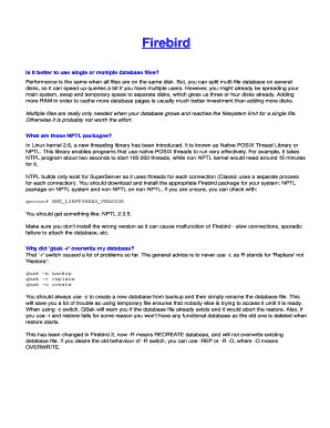 Fillable Online Firebird Is It Better To Use Single Or Multiple Database Files Fax Email Print