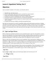 Lesson Hypothesis Testing Part Pdf Lesson Hypothesis Testing Part Lesson